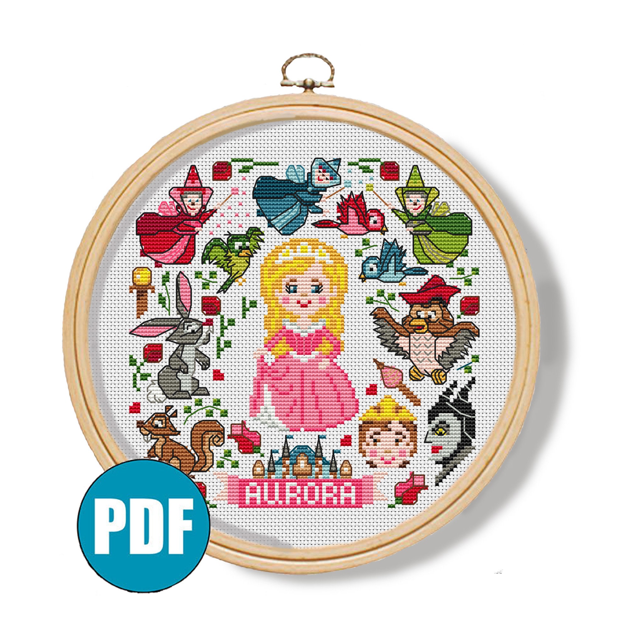Princess Aurora Sleeping Beauty Cross Stitch Pattern Pdf #180 Princess ...