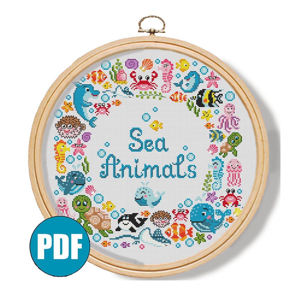 Sea Animals Cross Stitch Pattern Pdf 167 Dolphin Whale Sea Star Orca ...