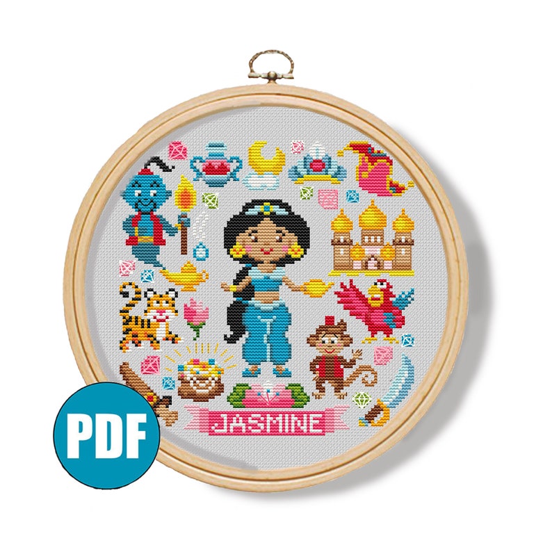 Jasmine Princes Modern Cross Stitch Pattern Pdf #148 Cross Stitch for ...