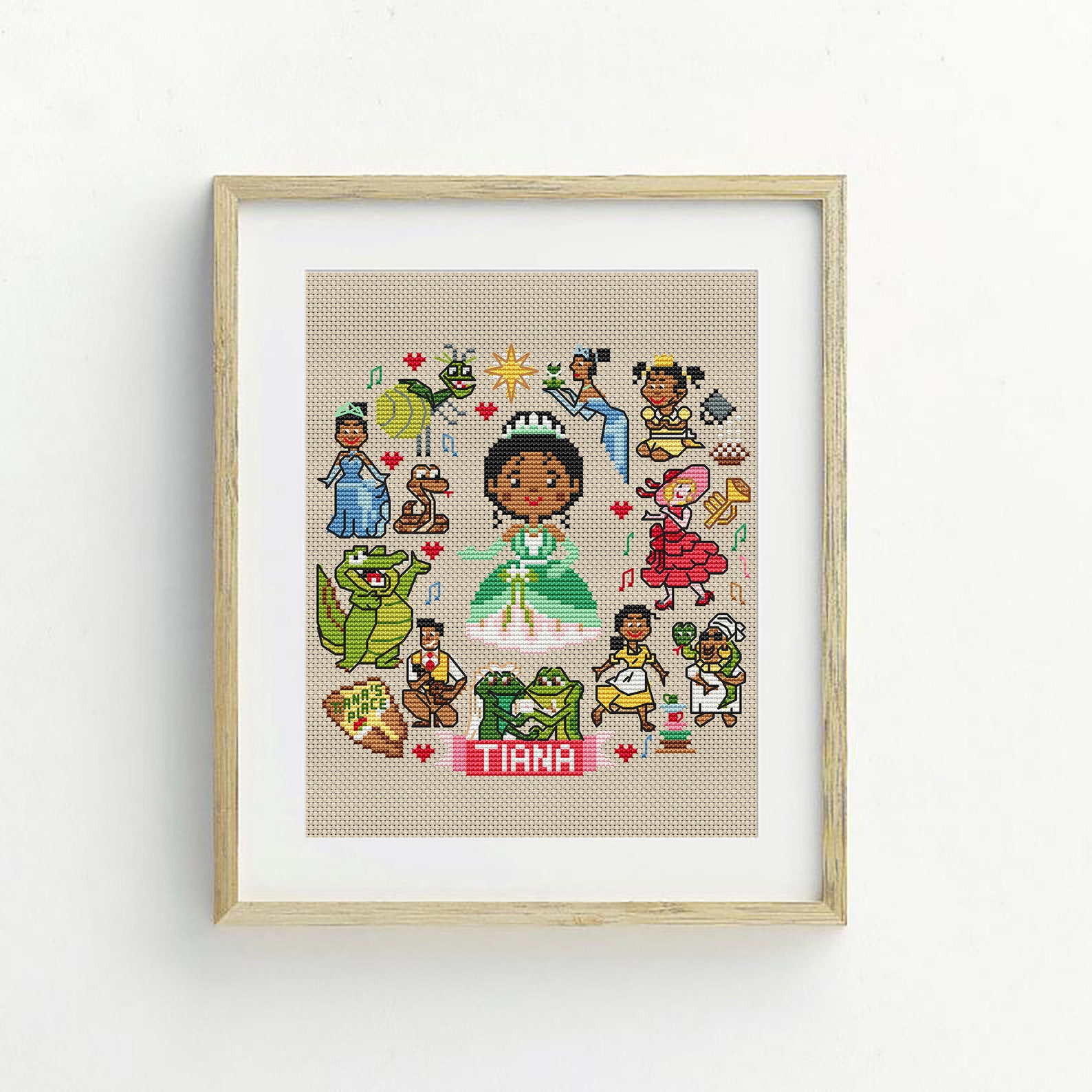 Tiana the Princess and the Frog Cross Stitch Pattern Pdf #181 Naveen Louis Ray Tiana's Place ...