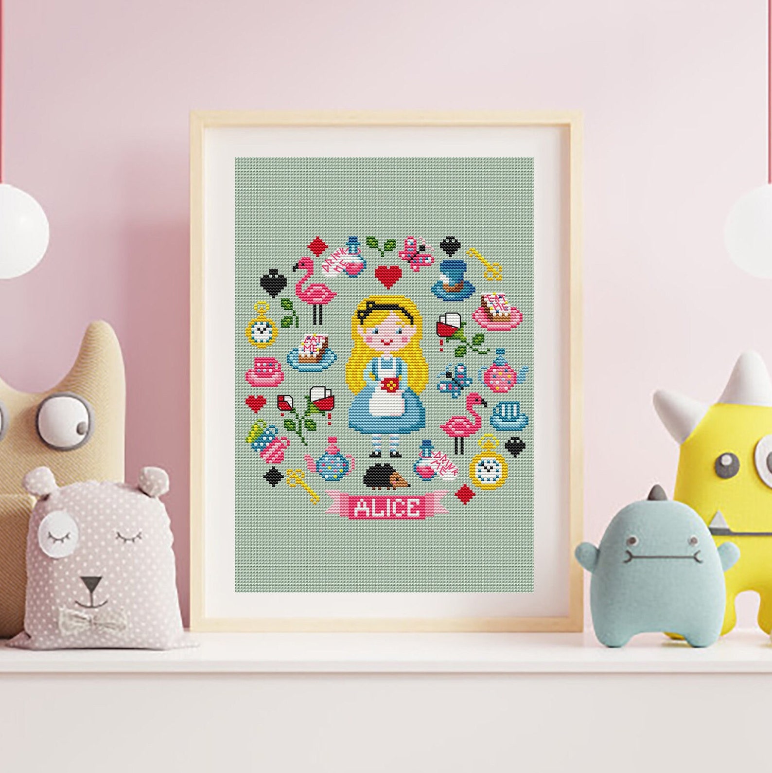 Alice in Wonderland Modern Cross Stitch Pattern Pdf #127 Alice Cross ...