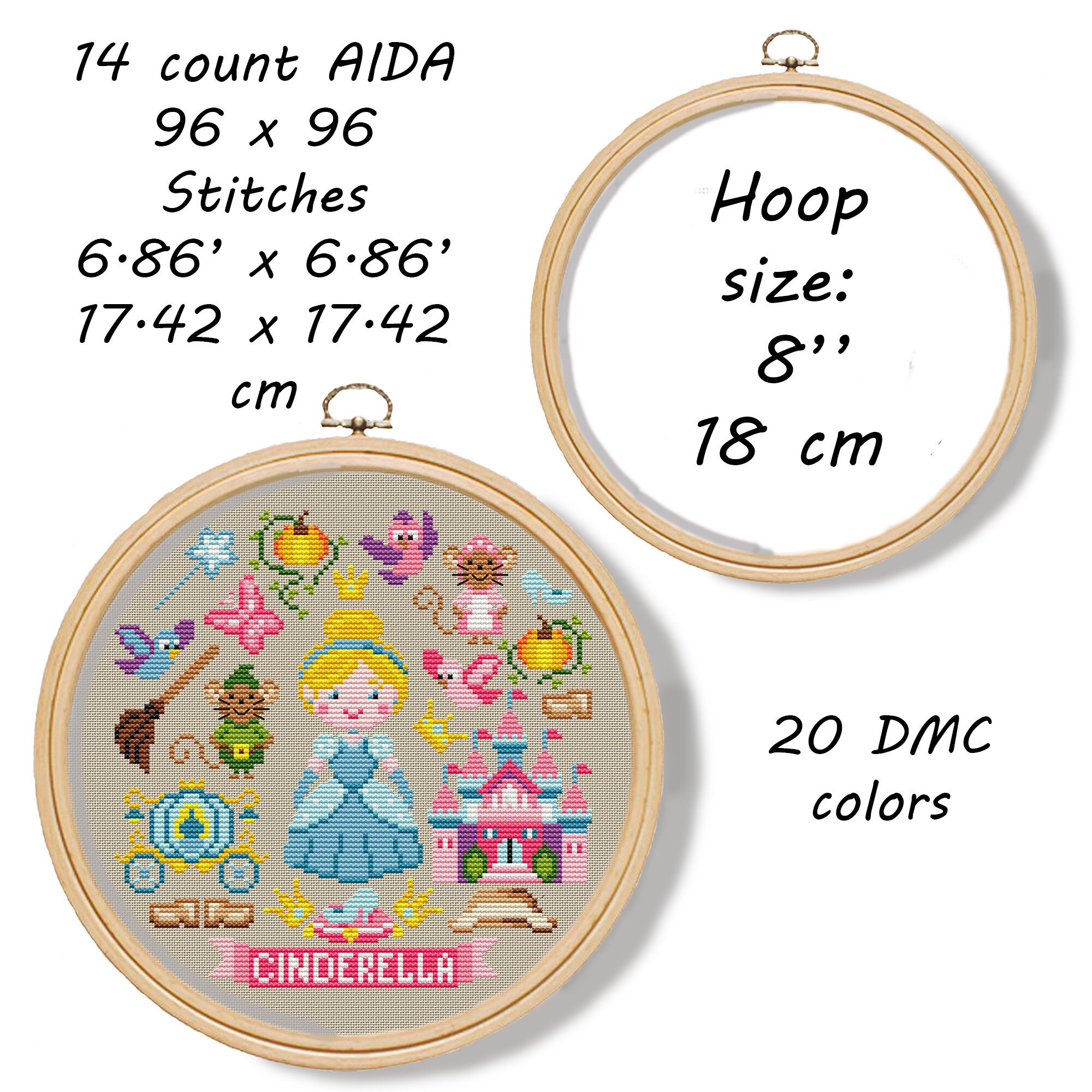 Cinderella Cross Stitch Pattern Pdf #128 Cinderellas Castle Cross ...