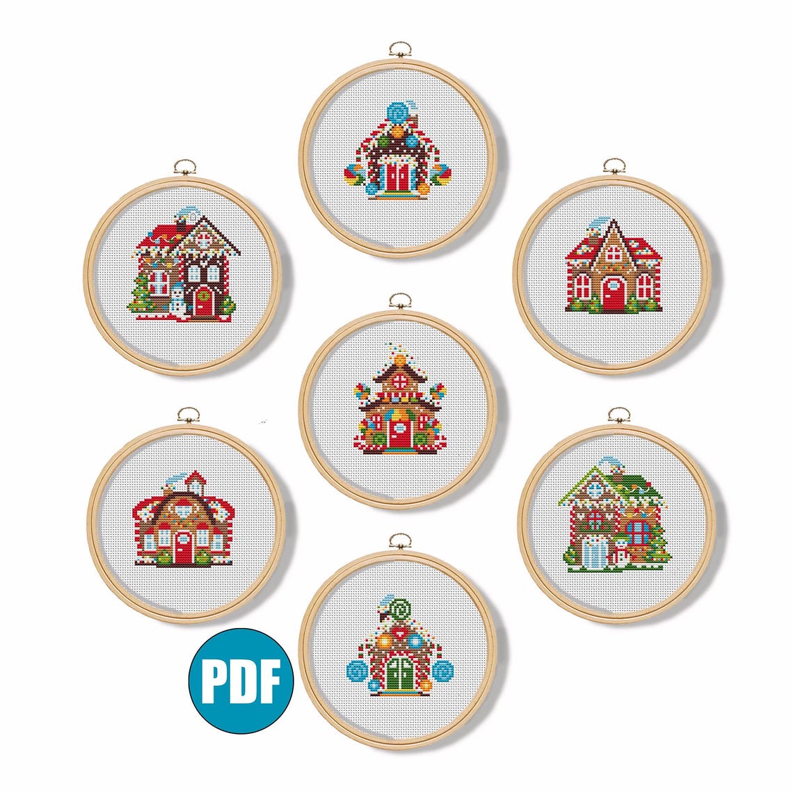 Gingerbread Figures Cross Stitch Pattern Pdf 143 Christmas Tree Decor ...