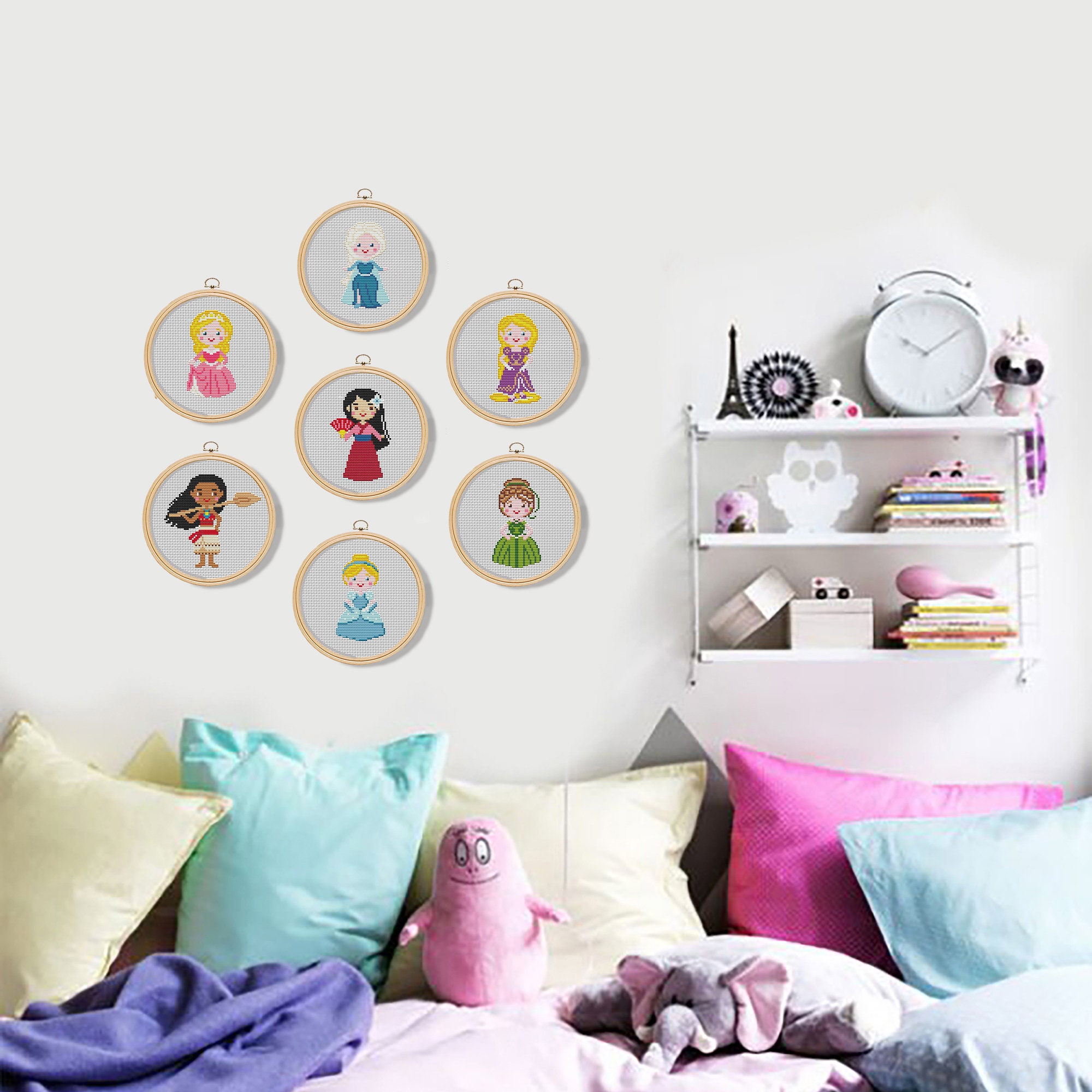 Princess Cross Stitch Pattern Pdf #121 Elsa Anna Aurora Moana ...