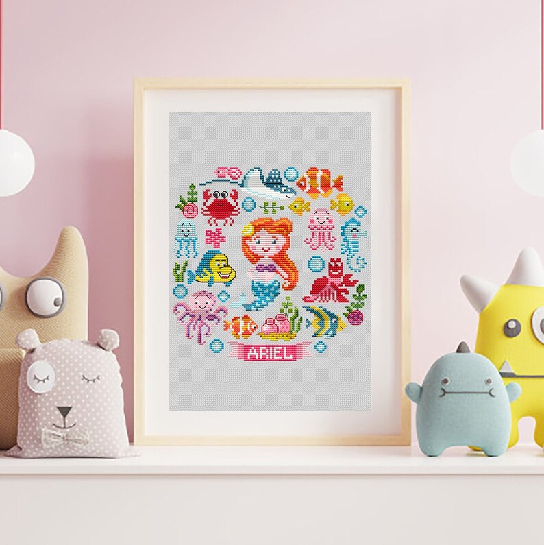 Ariel Mermaid Cross Stitch Pattern Pdf #146 the Little Mermaid Princess ...