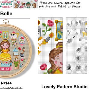 Belle Cross Stitch Pattern Pdf #144 Beauty and the Beast Beauty Cross ...