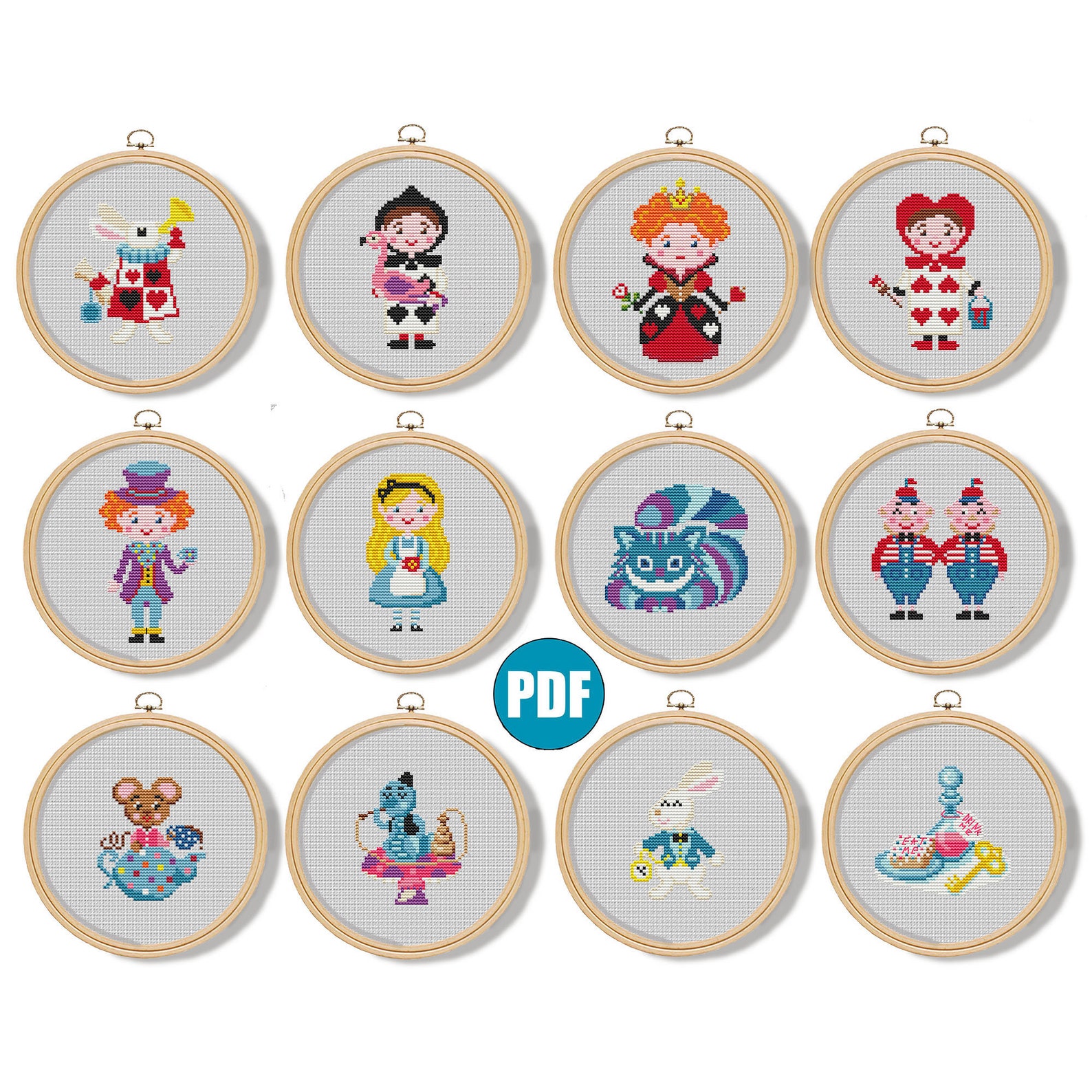Alice in Wonderland Cross Stitch Pattern Pdf #126 the White Rabbit Red ...