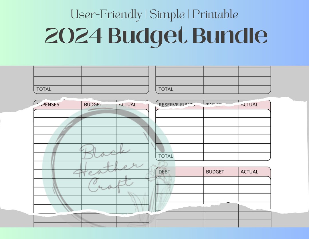 Monthly Budget Planner 2024 Minimalist Budget Planner Budget 2024 All ...