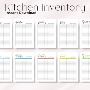 Kitchen Inventory Printable, Fridge, Freezer,pantry, Food Inventory PDF ...