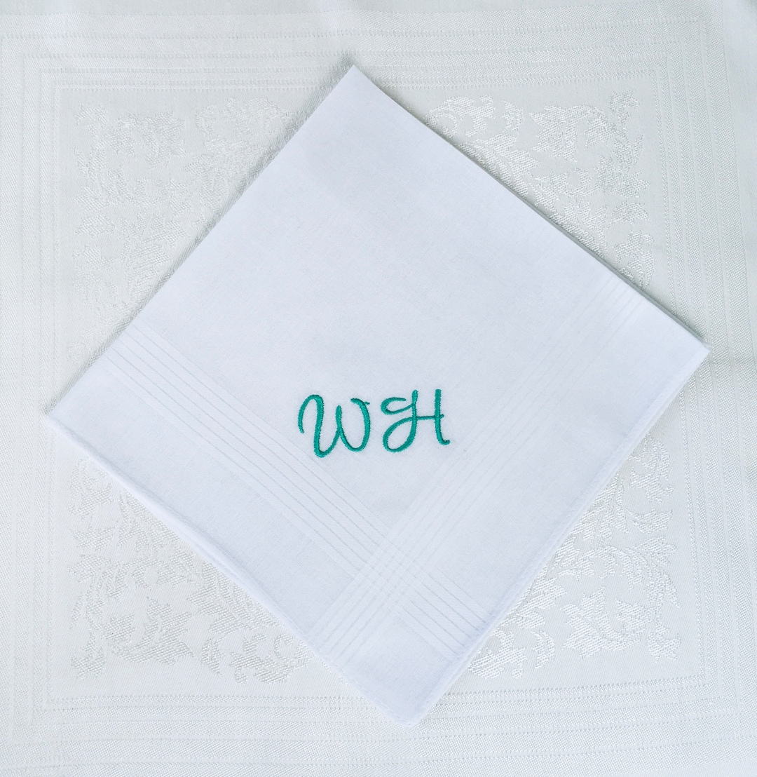 PERSONALIZED EMBROIDERED Mens HANDKERCHIEF With Name/phrase Valentine's ...