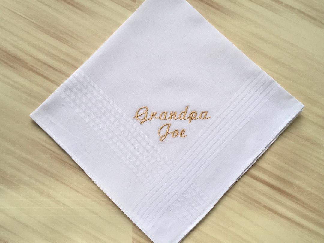 PERSONALIZED EMBROIDERED Mens Handkerchief With GIFT Box Name/phrase - Etsy