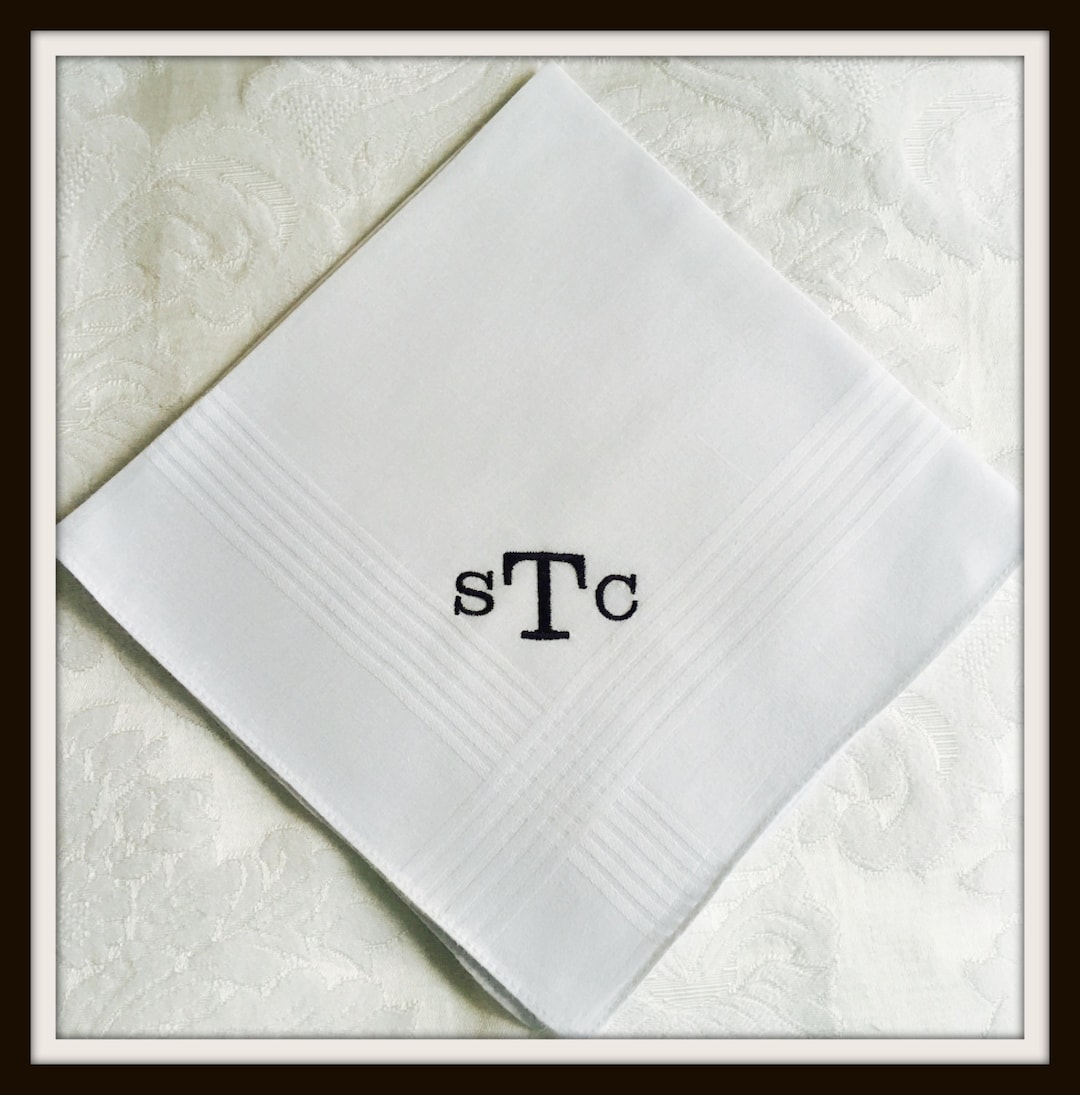 PERSONALIZED EMBROIDERED Mens Handkerchief With Monogram - Etsy
