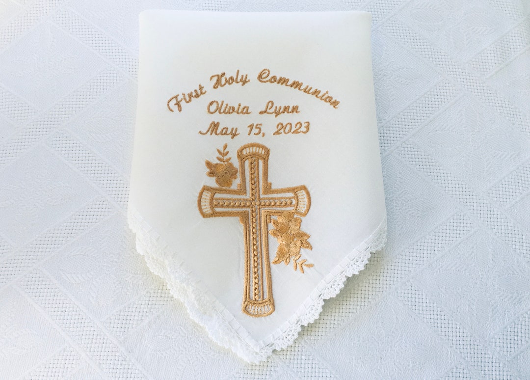 Personalized Embroidered FIRST COMMUNION Handkerchief - Etsy