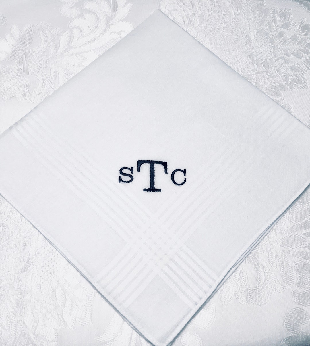 PERSONALIZED EMBROIDERED Mans Handkerchief With Monogram - Etsy