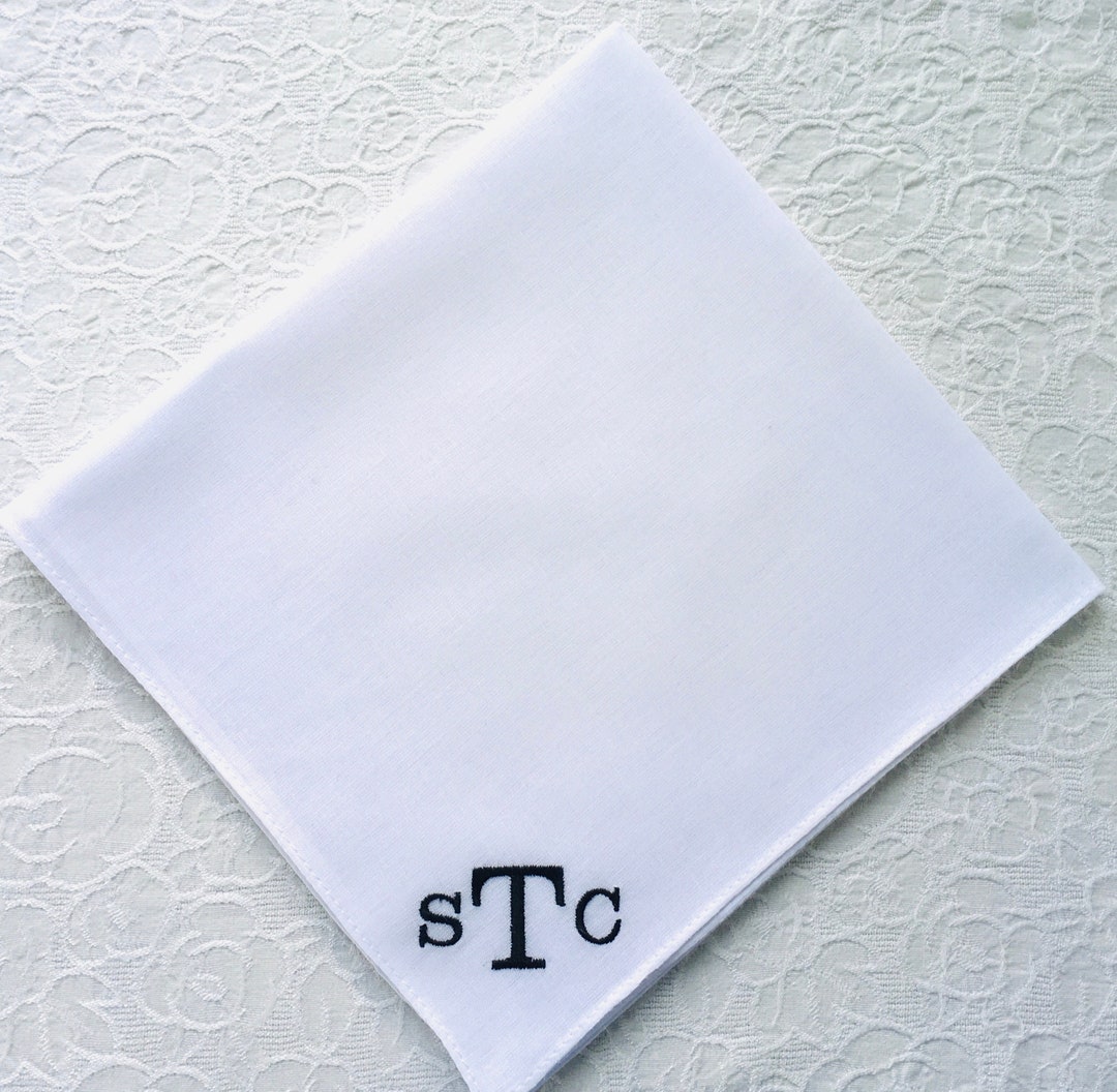 PERSONALIZED EMBROIDERED Men's Monogram Handkerchief With GIFT Box - Etsy