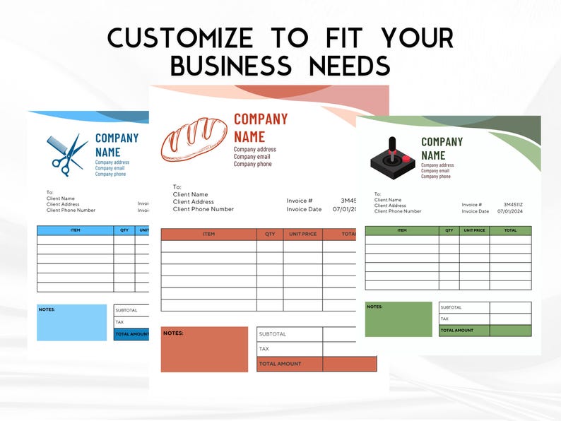 Business Invoice Template for Professional Bookkeeping Instant Download ...
