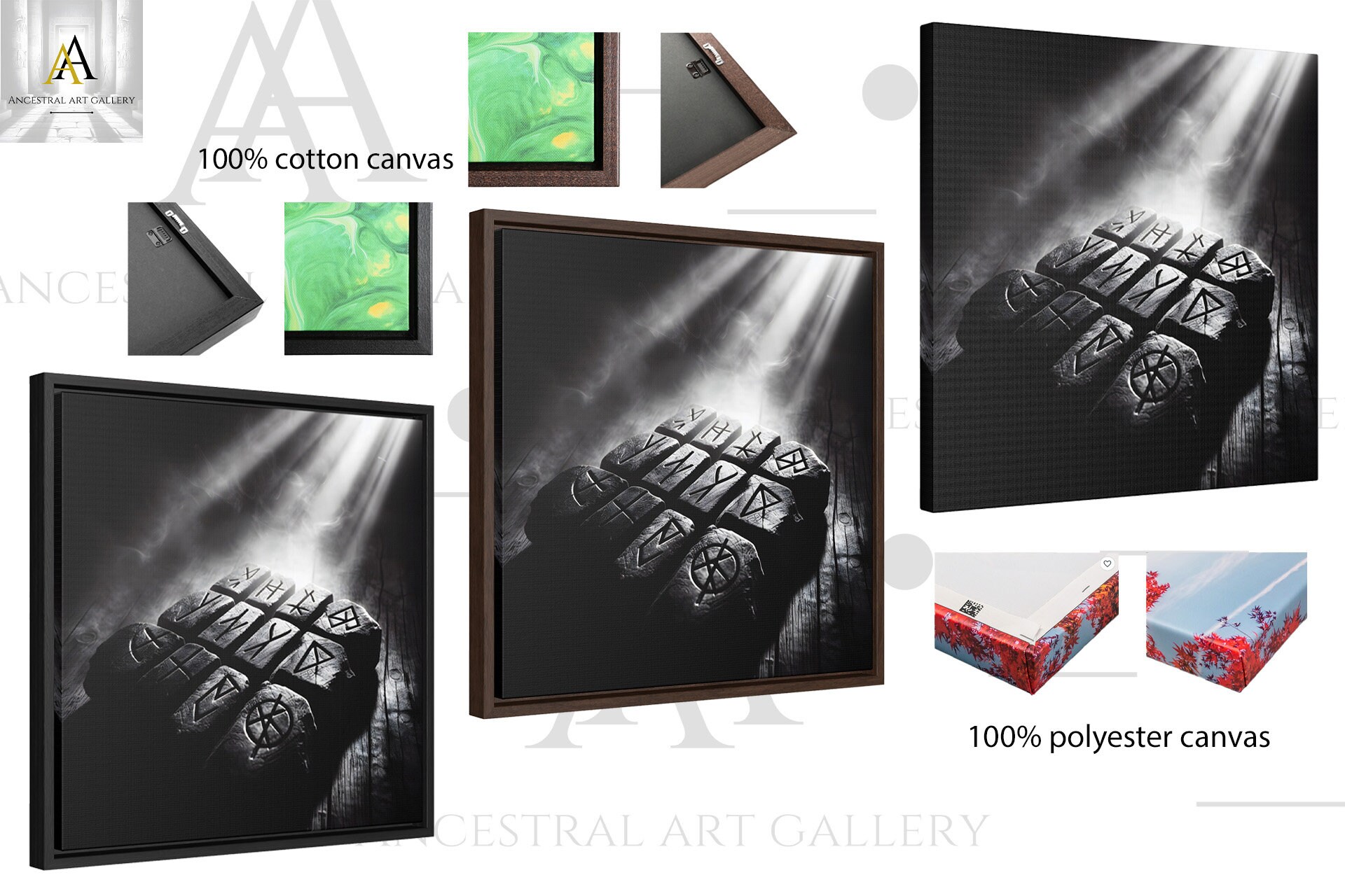 Nordic Runes Canvas Print - Ancestral Mythology Wall Art - Light in ...