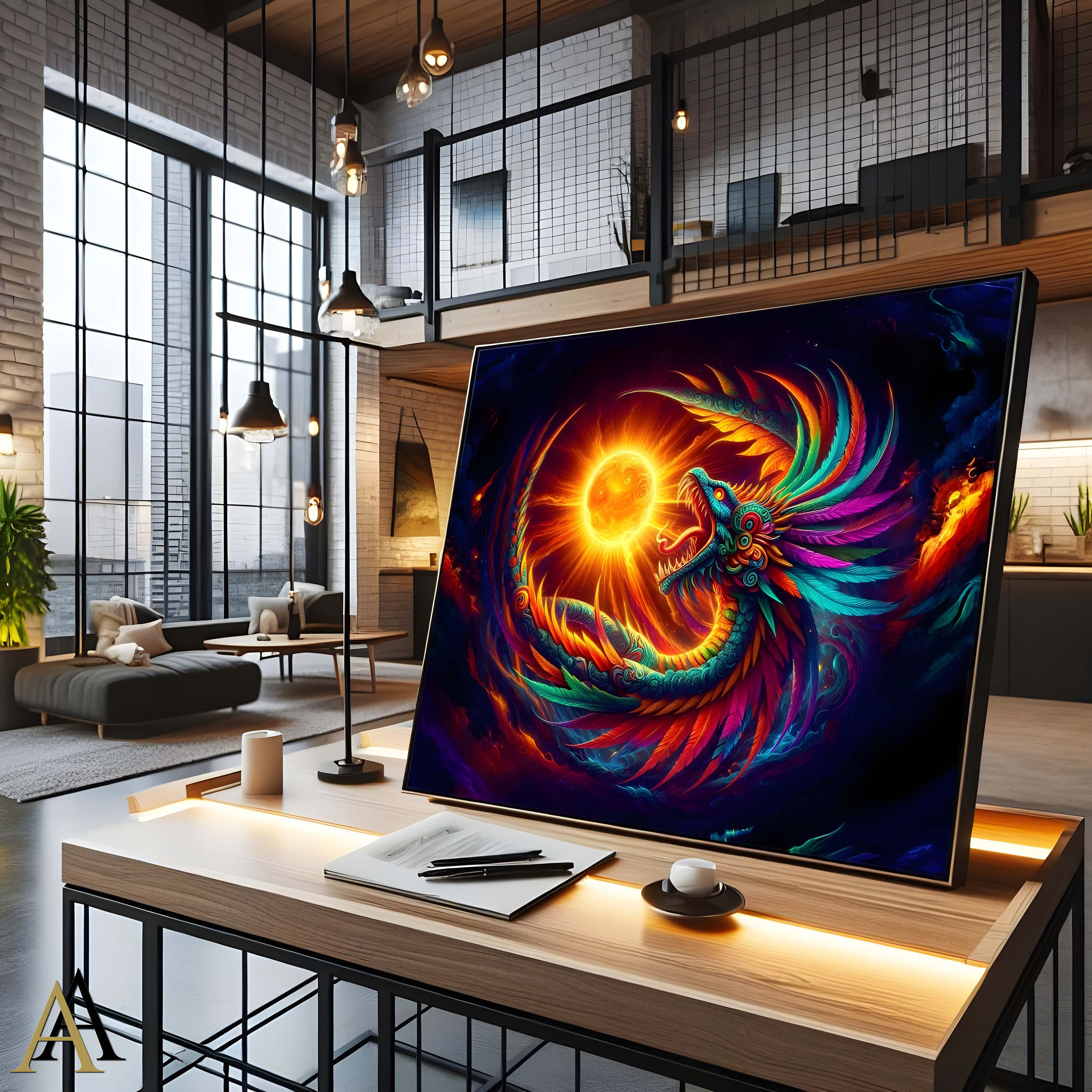 Quetzalcoatl Canvas Print | Feathered Serpent Artwork - Aztec God ...