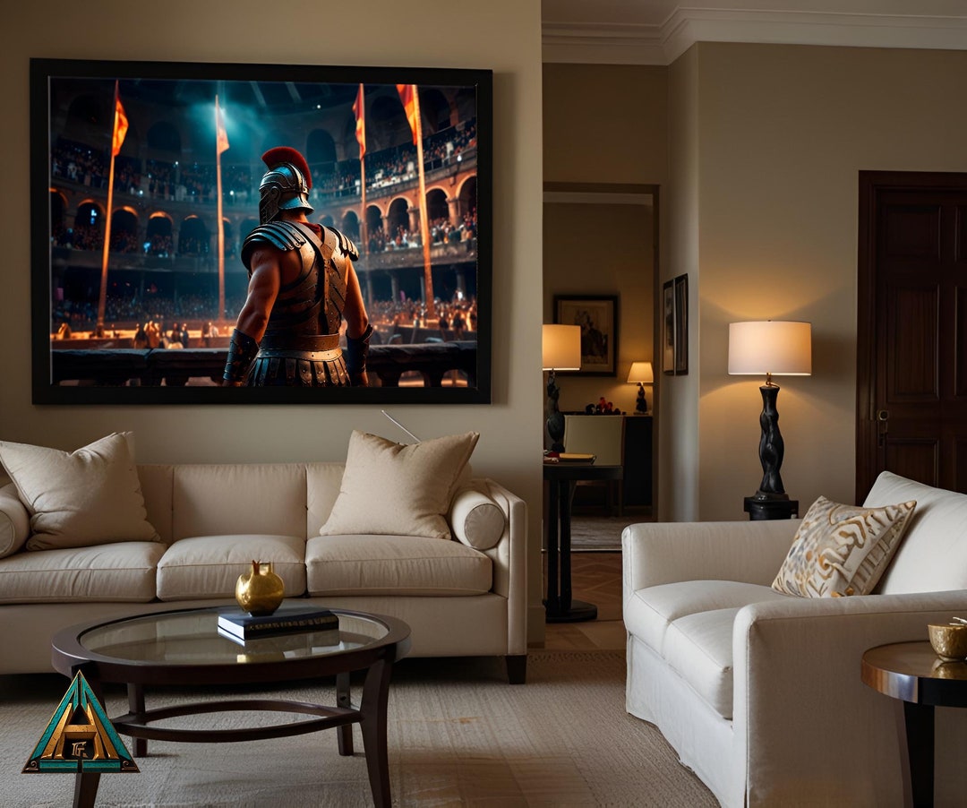 Epic Roman Gladiator Canvas Print - Warrior Wall Art for Home Decor. - Etsy