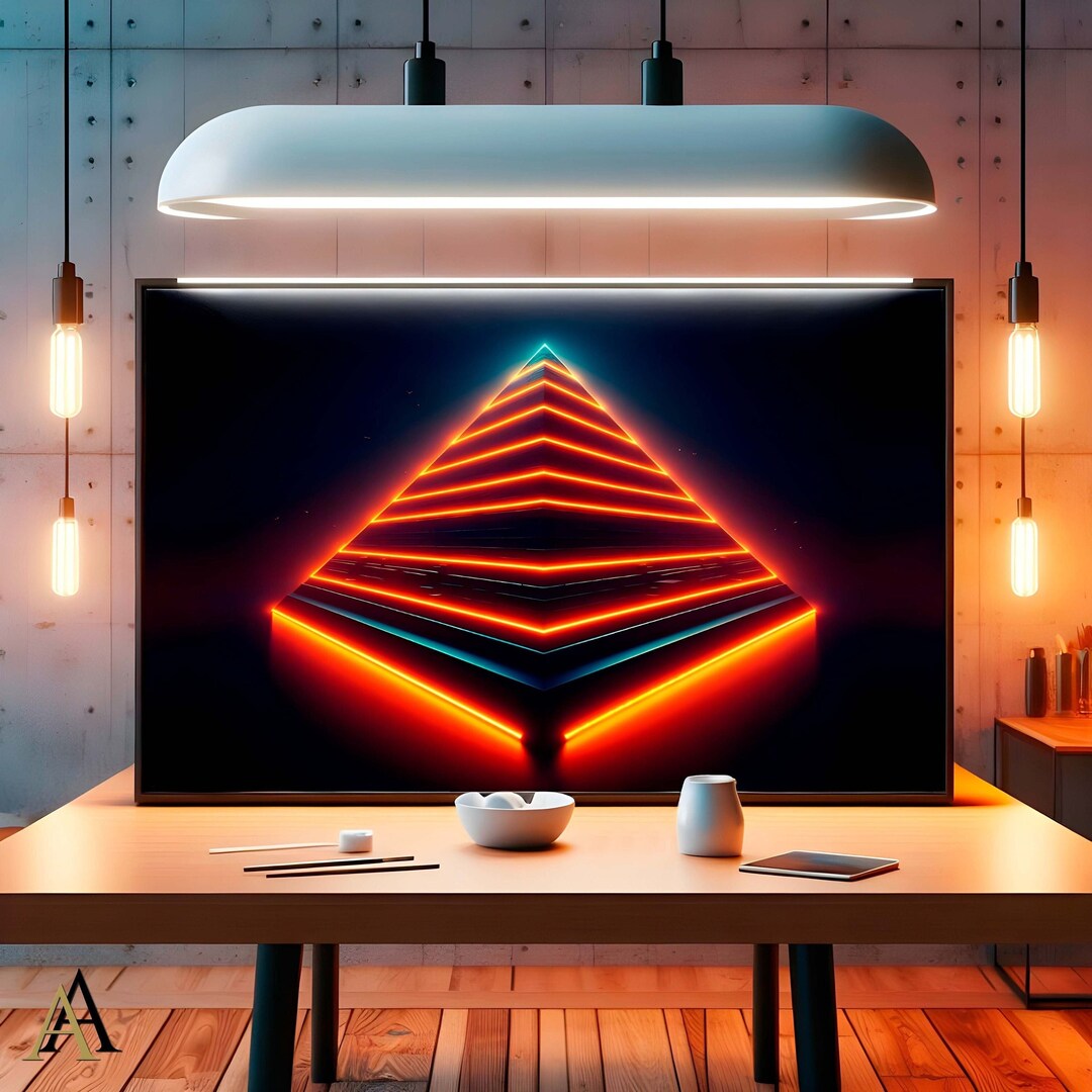 Neon Egyptian Pyramid Canvas Print: Ancient Egypt Wall Art - Etsy