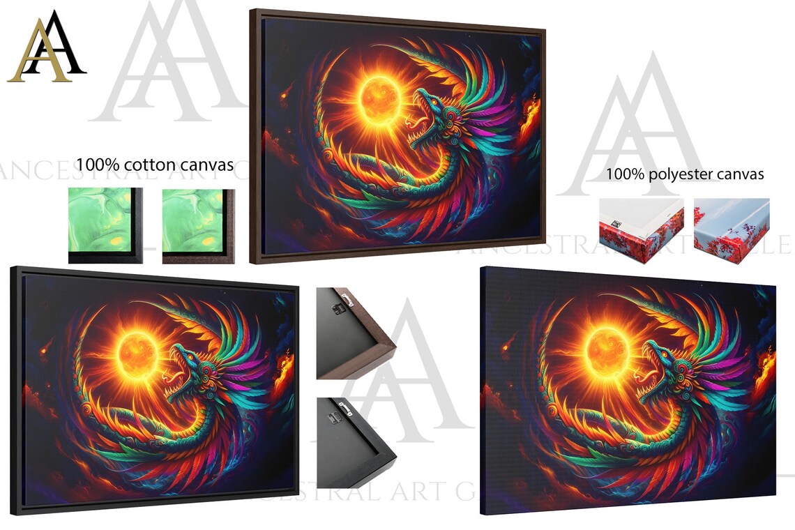 Quetzalcoatl Canvas Print | Feathered Serpent Artwork - Aztec God ...