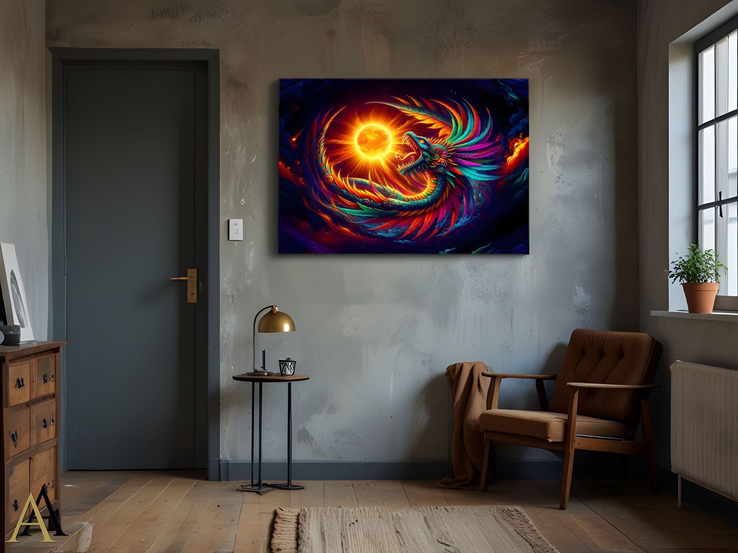Quetzalcoatl Canvas Print | Feathered Serpent Artwork - Aztec God ...
