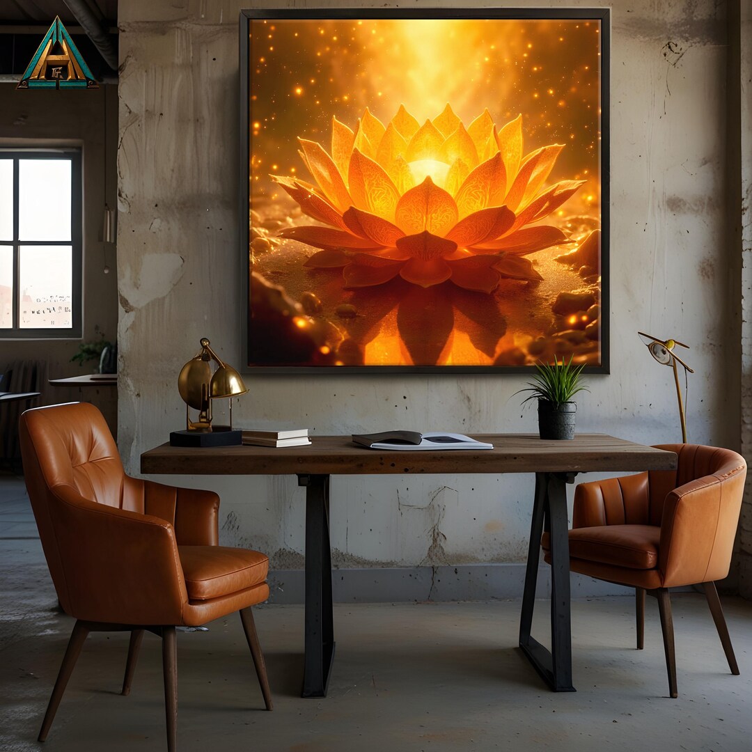 Manipura Solar Plexus Chakra Canvas Art - Golden Lotus Fire Element ...