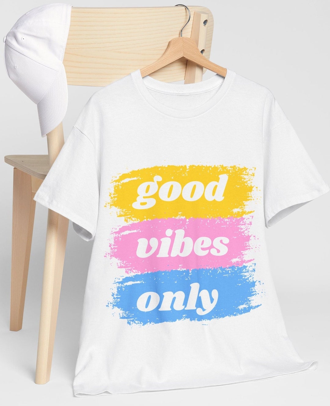 Good Vibes Only T-shirt – Colorful Graphic Tee, Positive Statement - Etsy