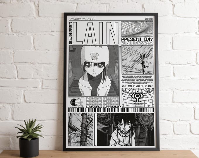 Serial Lain, Anime Canvas Manga Poster Print, - Etsy