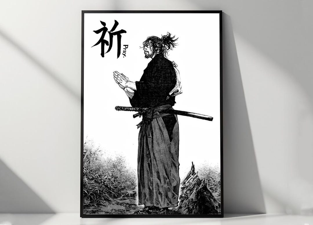 Miyamoto Musashi, Japanese Print Manga Canvas Poster, - Etsy