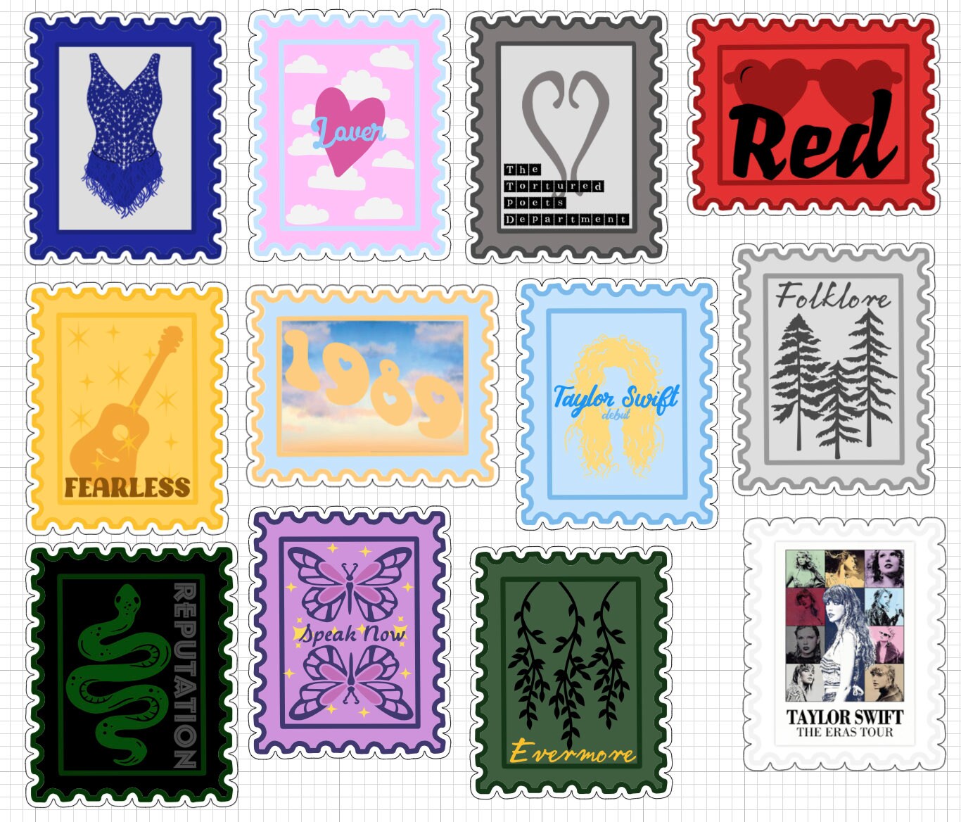 Taylor Swift the Eras Tour Stamp Sticker - Etsy