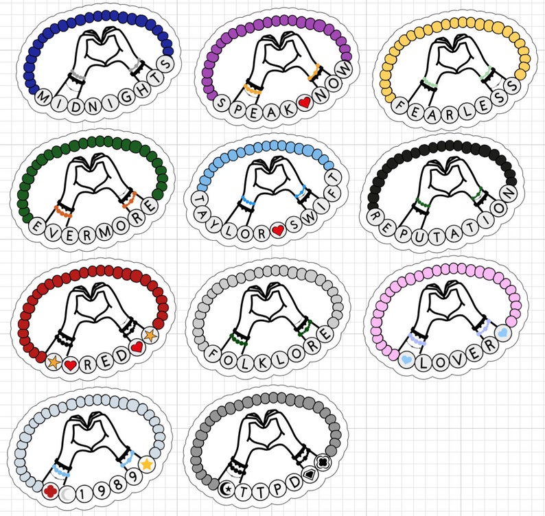 Taylor Swift Folklore Friendship Bracelet Sticker - Etsy