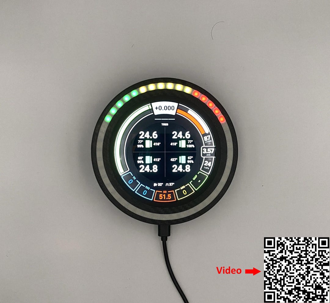 3.4" Round Dashboard With Integrated Leds, Simhub Compatible - Etsy UK