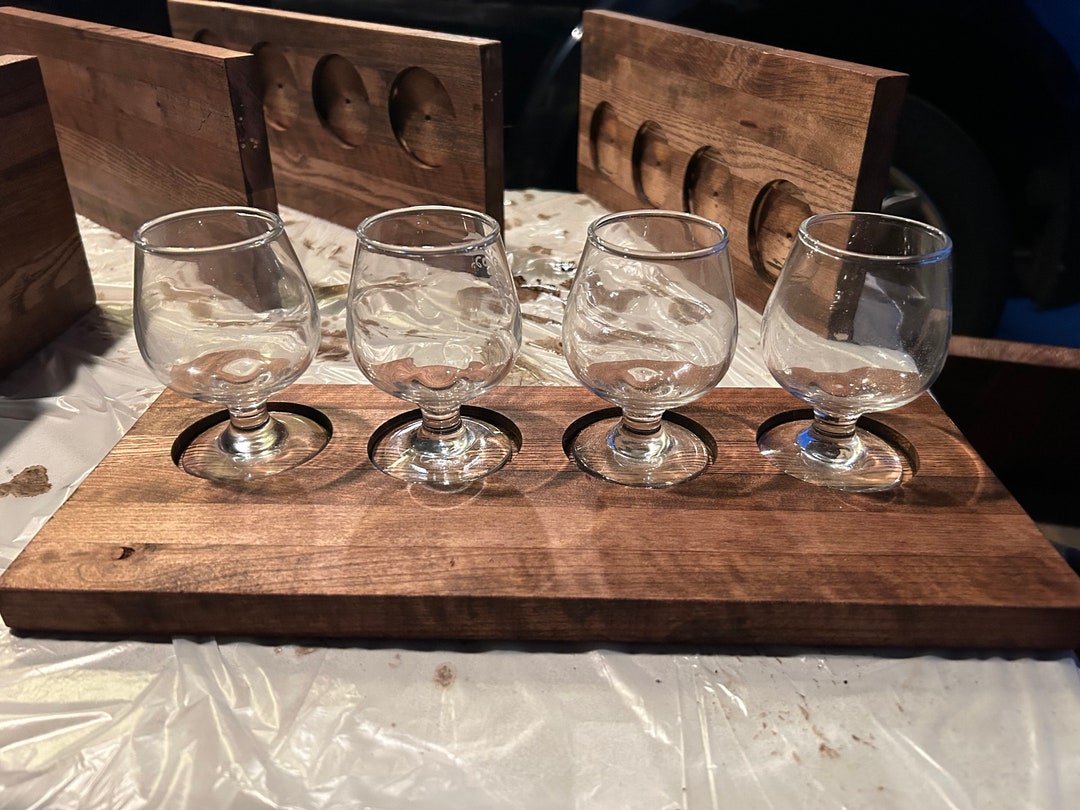 Hand Made 4 Glass Flight Board - Etsy
