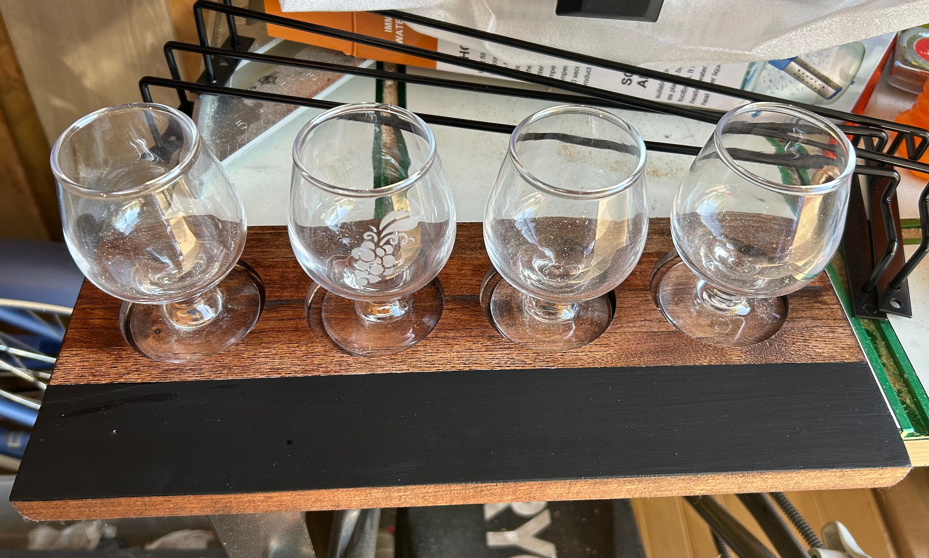 4 Glass Flight Board With Chalk Area - Etsy