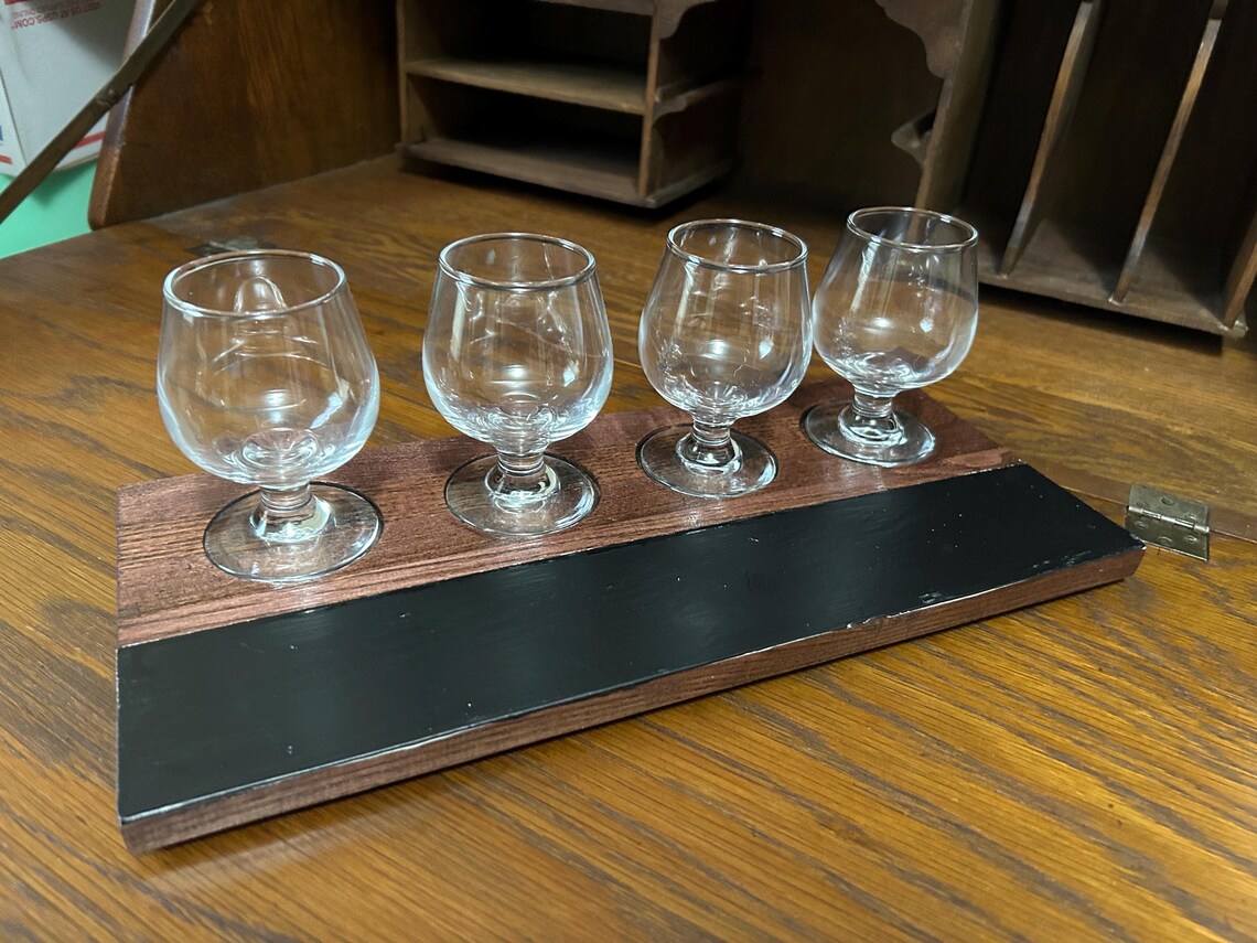 4 Glass Flight Board With Chalk Area - Etsy