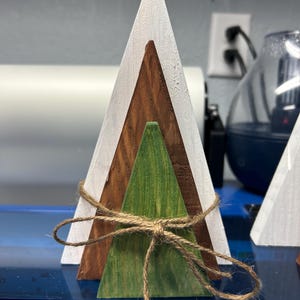 1 Set - 3 Assorted Wood Block Trees - Etsy