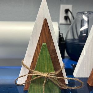 1 Set - 3 Assorted Wood Block Trees - Etsy