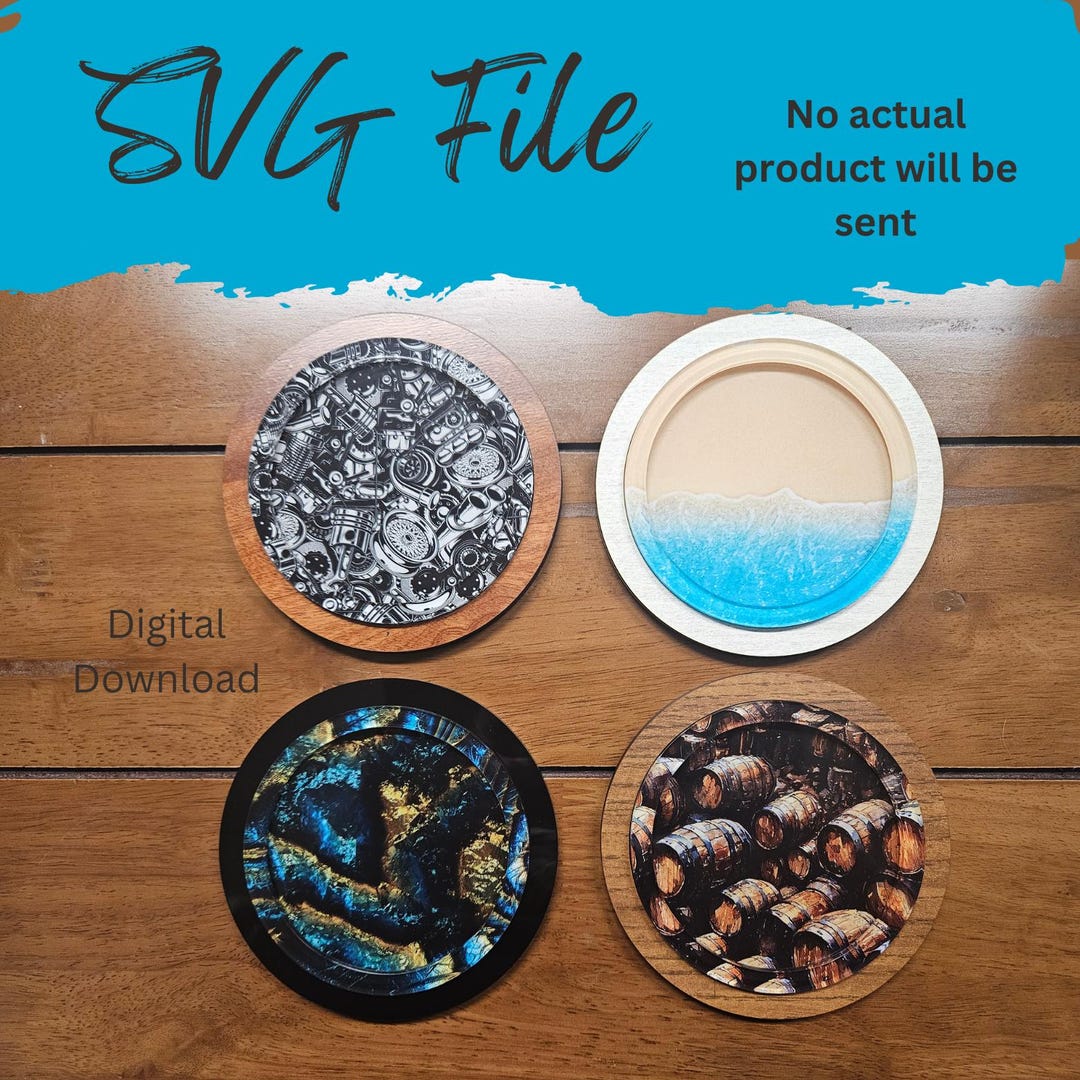 Acrylic Top Coasters - 2 Sizes - SVG Laser File - Etsy