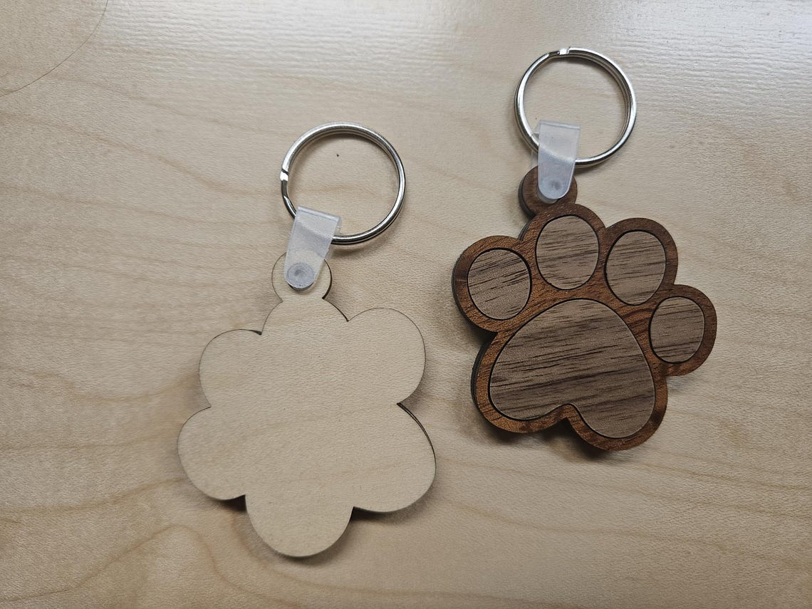 Layered Paw Print Keychain/magnet - SVG Laser File - Etsy