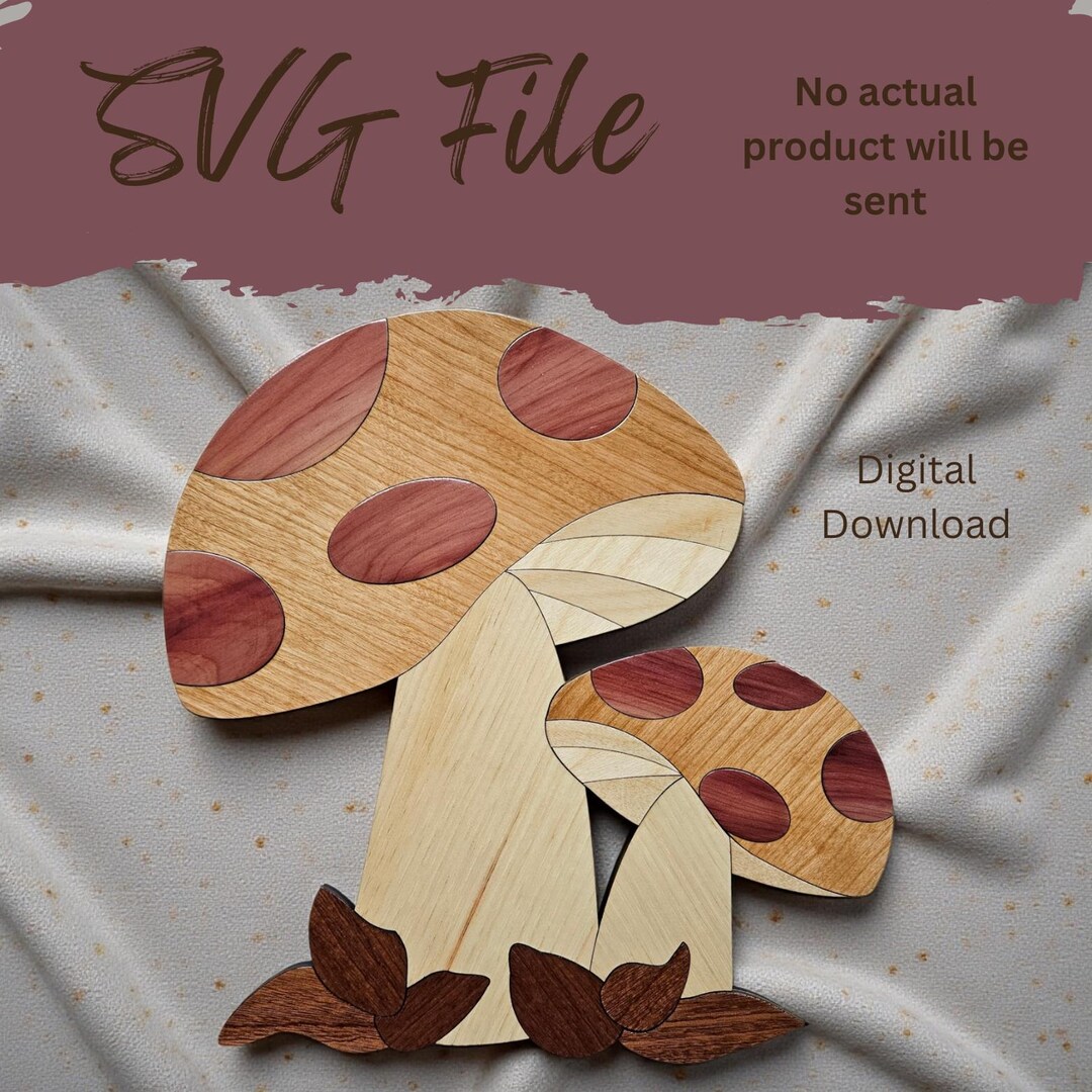 Wood Grain Mushroom Wall Art 12 Inches - SVG Laser File - Etsy