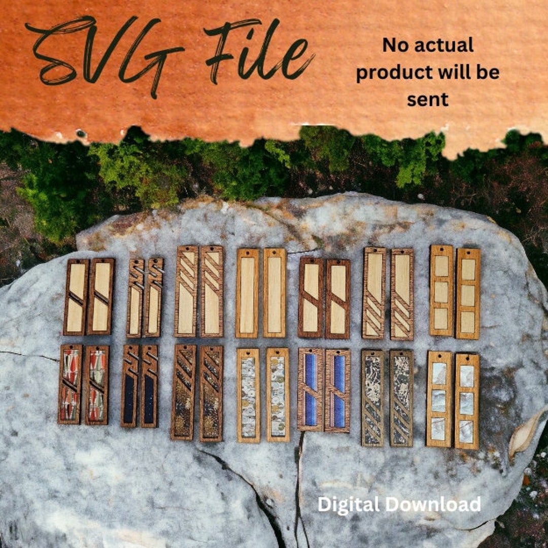 Bar Inlay Earrings for Laser Cutting - SVG - Etsy