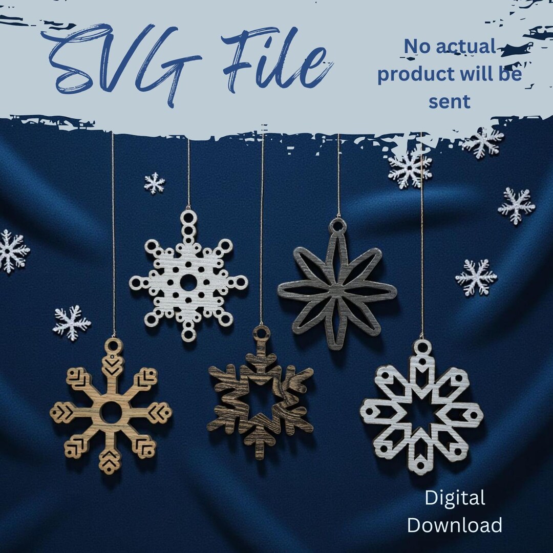 Simple Snowflake Ornaments - SVG Laser File - Etsy