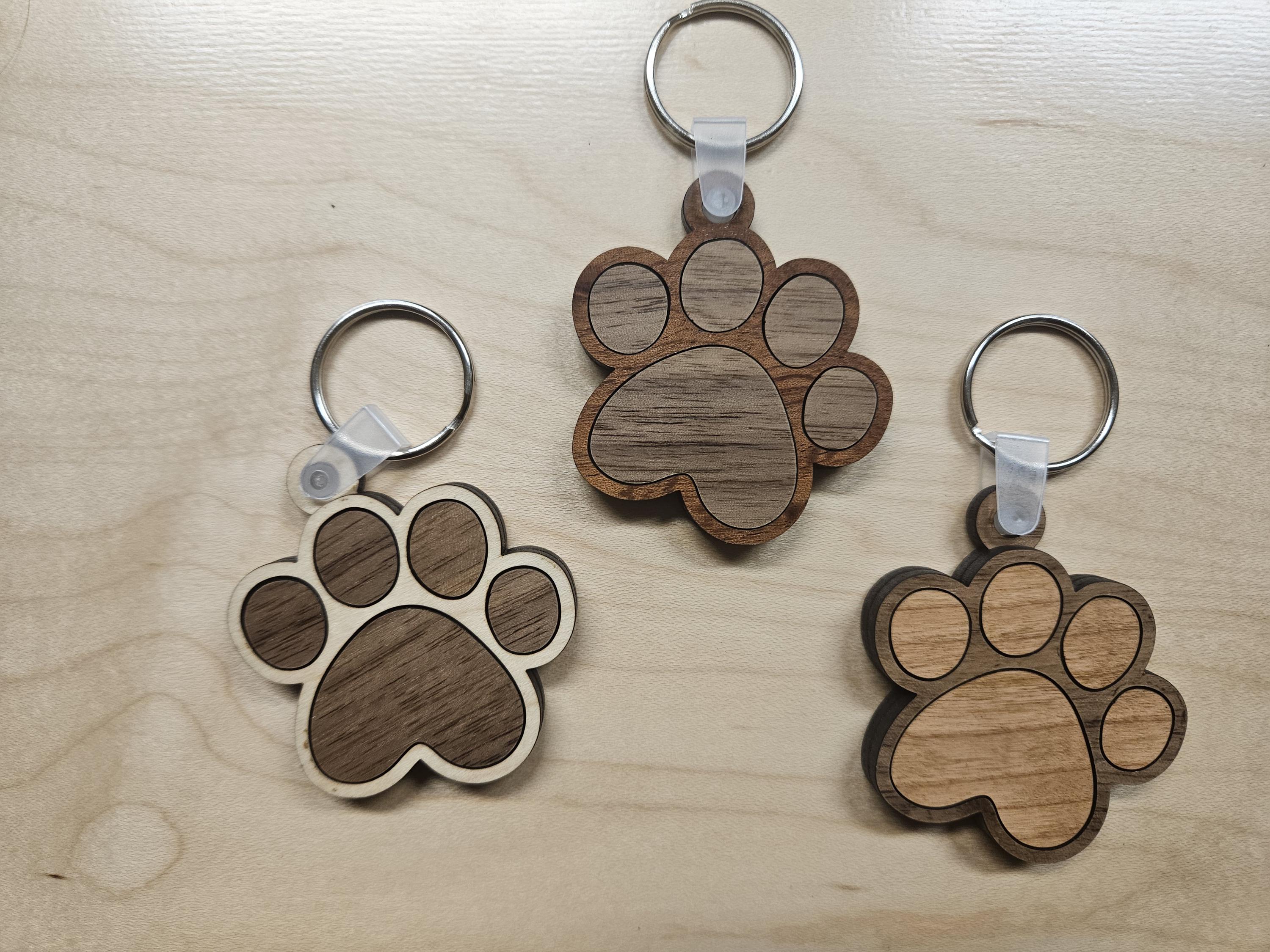 Layered Paw Print Keychain/magnet - SVG Laser File - Etsy