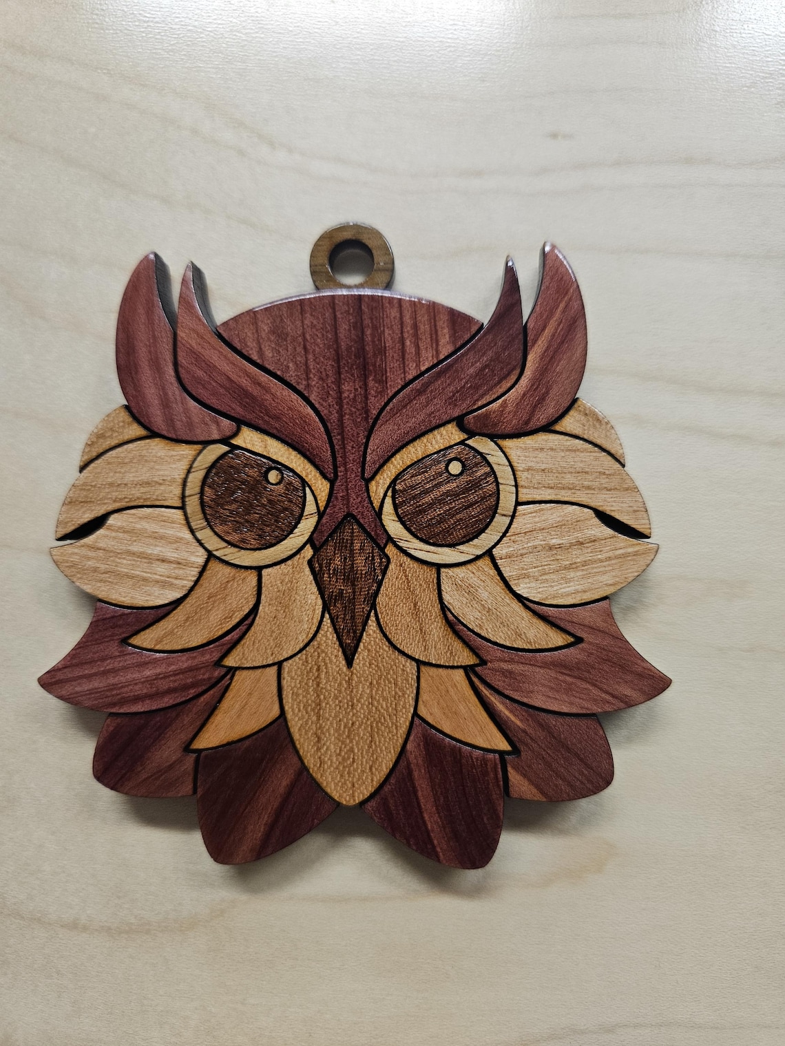 Wood Grain Owl Face Layered Ornament - SVG Laser File - Etsy Canada