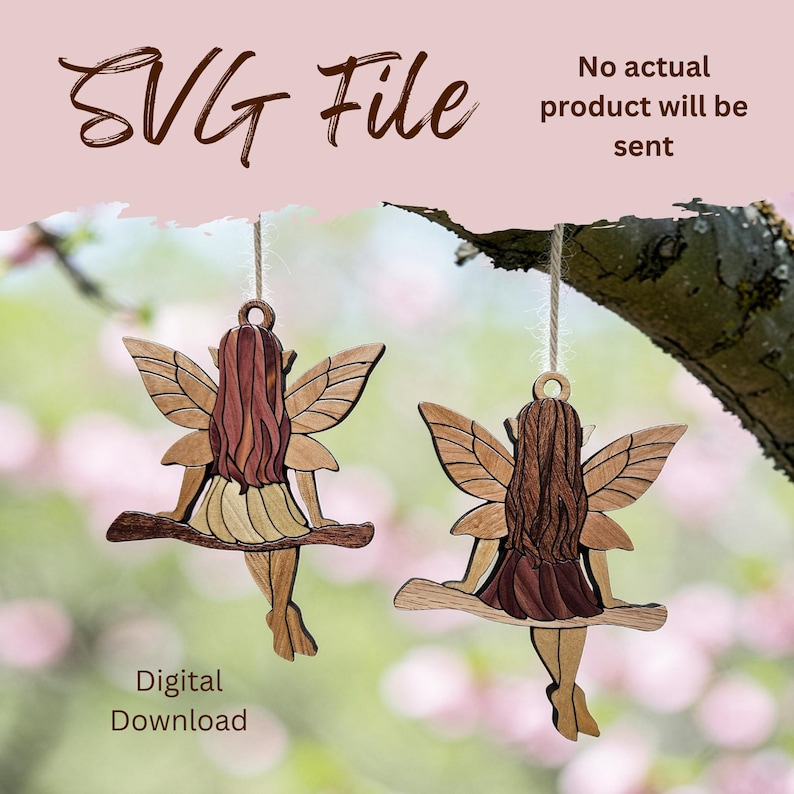 Wood Grain Fairy Layered Ornament - SVG Laser File - Etsy UK