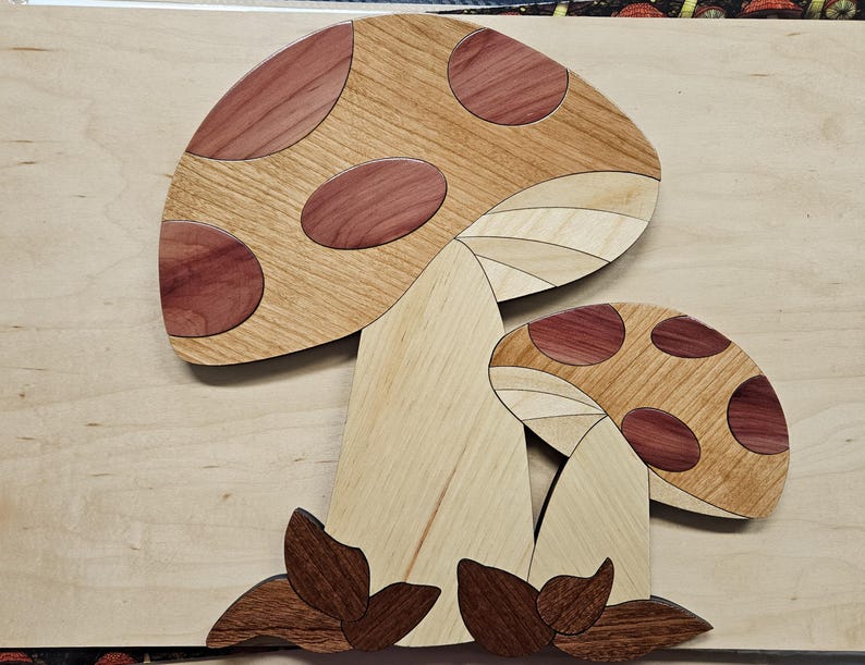 Wood Grain Mushroom Wall Art 12 Inches - SVG Laser File - Etsy