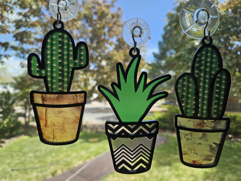 Cactus Suncatcher SVG Laser File - Etsy