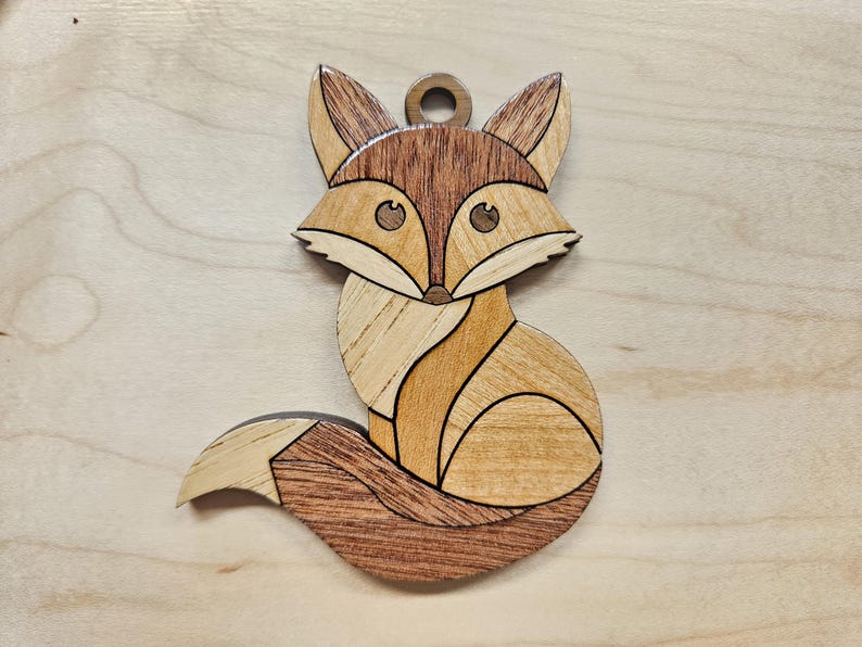 Wood Grain Fox Layered Ornament - SVG Laser File - Etsy