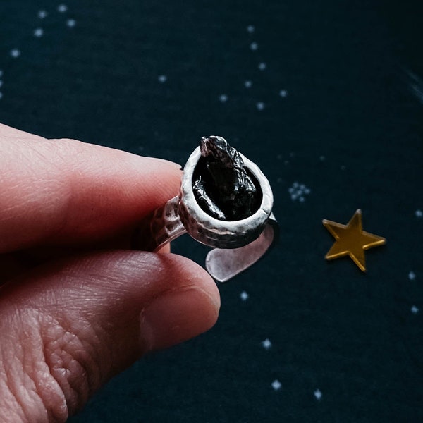 Meteorite Ring - Etsy